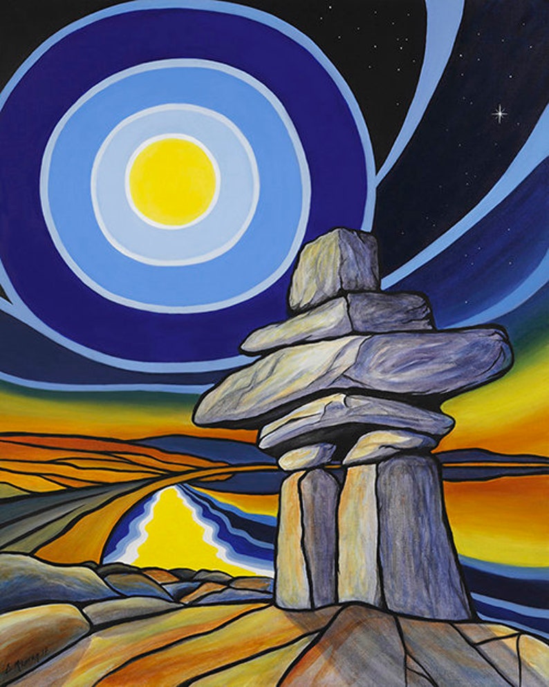 Contemporary Art Print, Limited Edition, Inukshuk, Nunavut, Wall Art ...