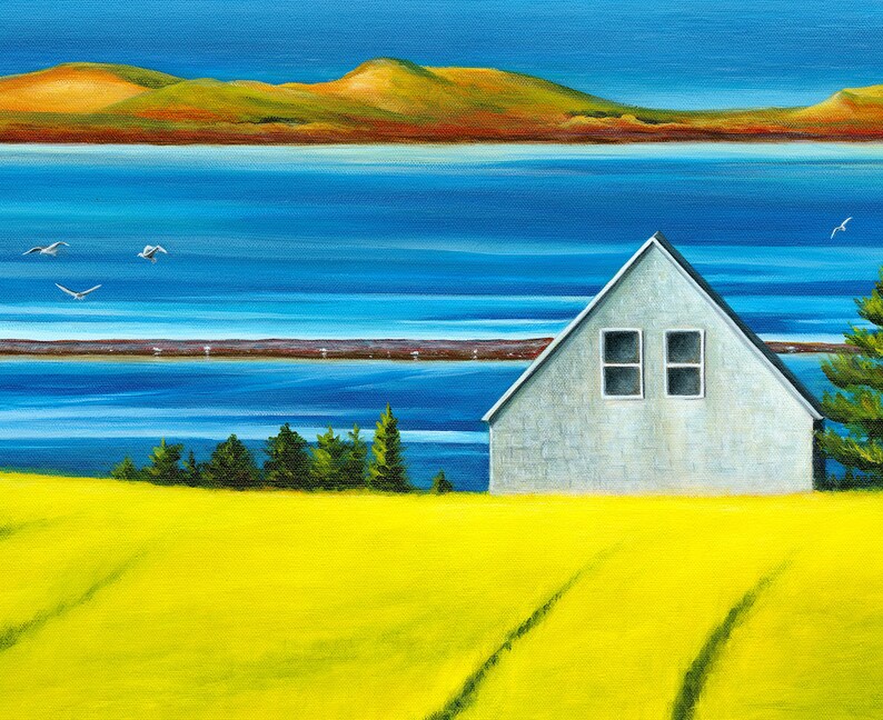 Limited Edition Art Print, PEI, Seascape, Canola Field, Canadian ...