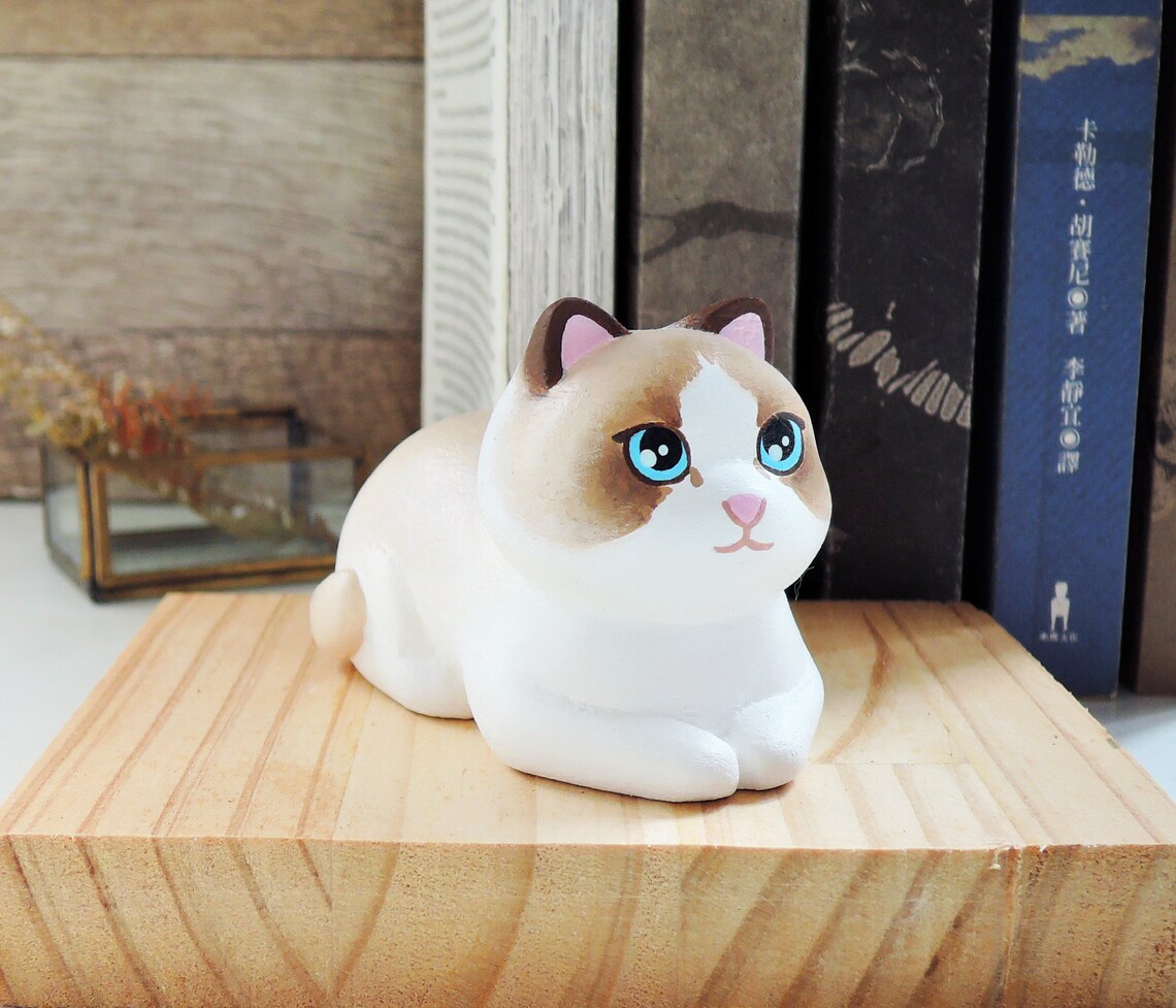 Ragdoll Cat Figurine Wood Sculpture Wood Carving | Etsy