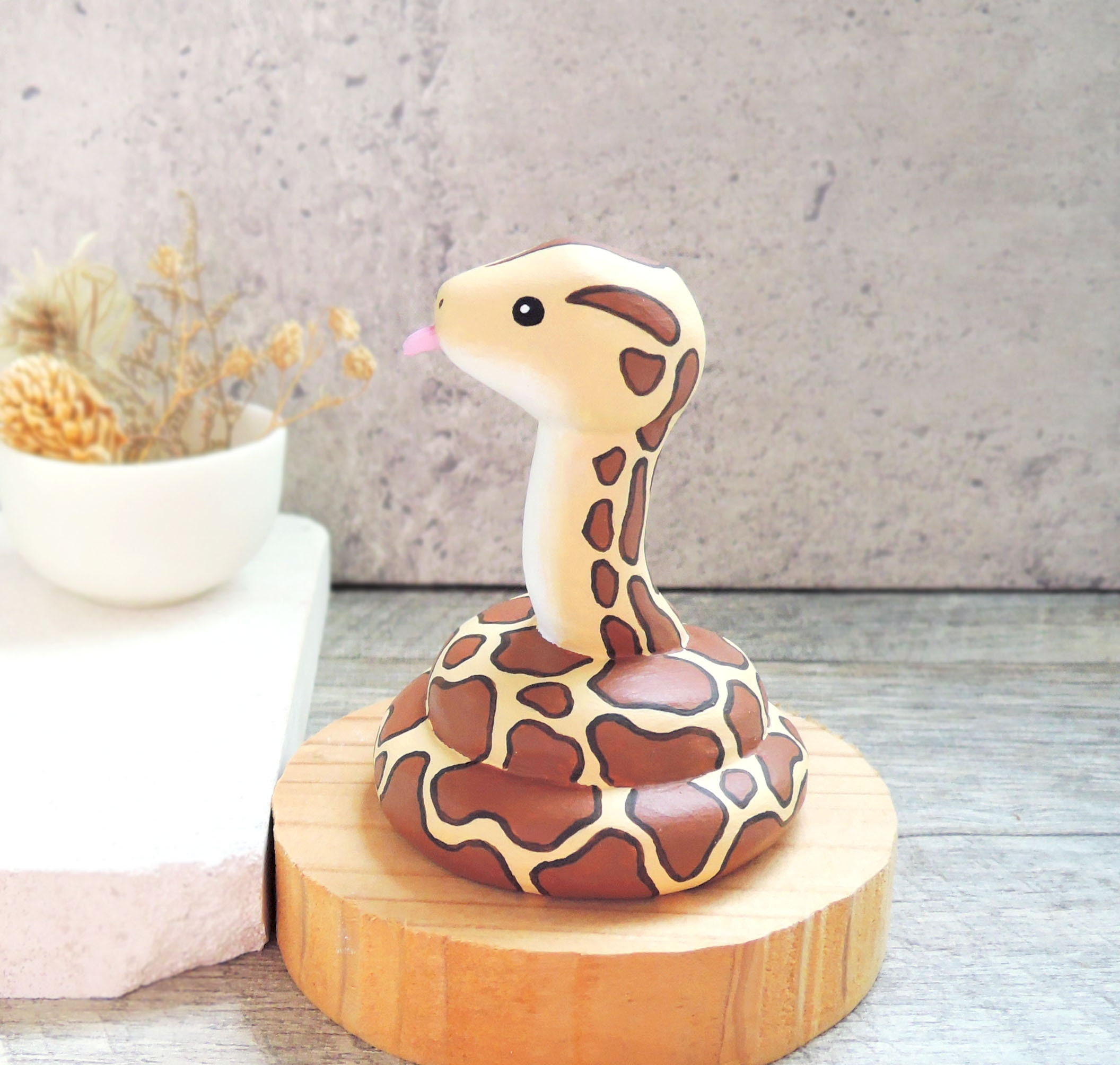 Python, Snake Handmade Carved Figurine, Sculpture, Wood Carving, Home ...