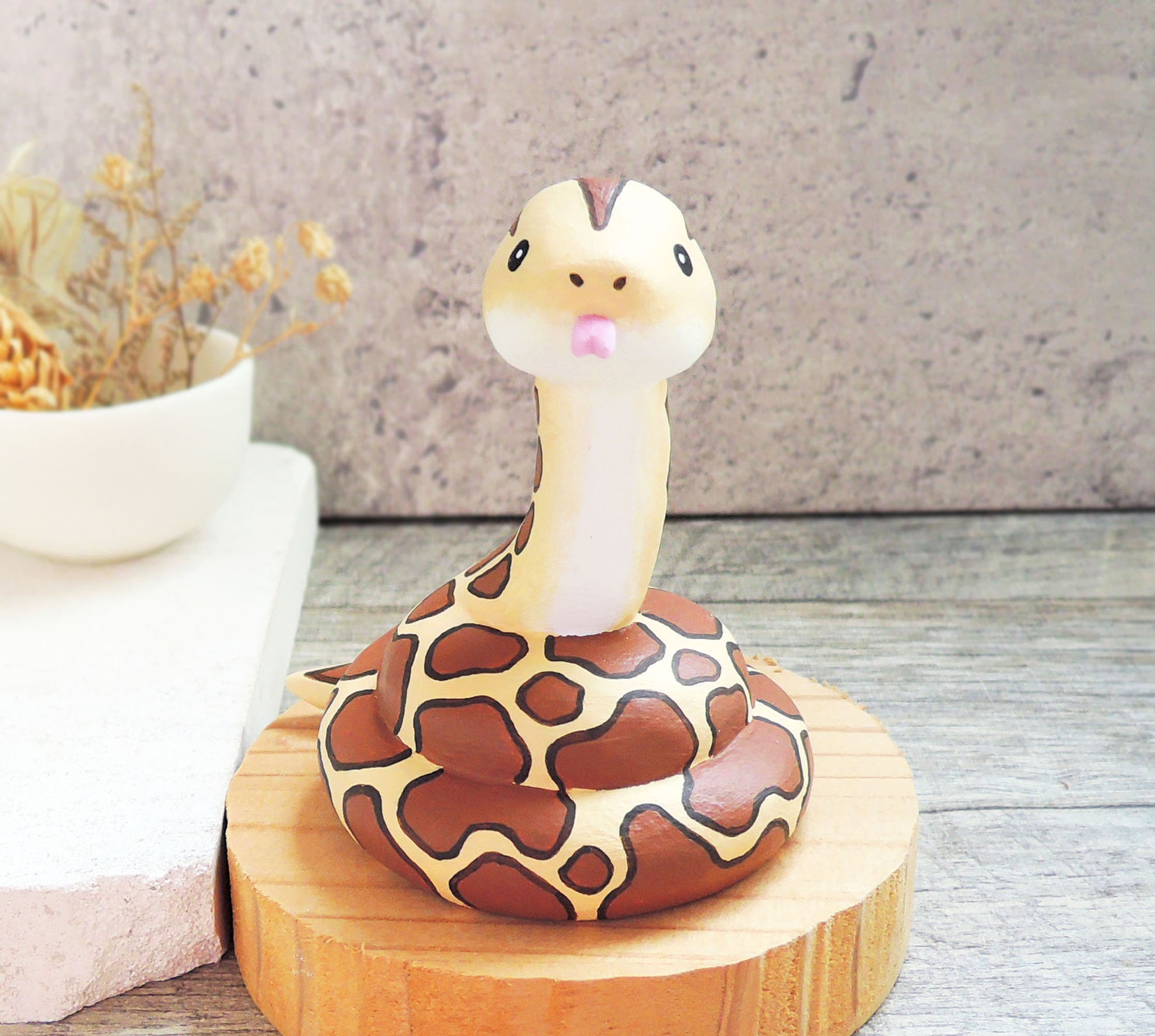 Python, Snake Handmade Carved Figurine, Sculpture, Wood Carving, Home ...