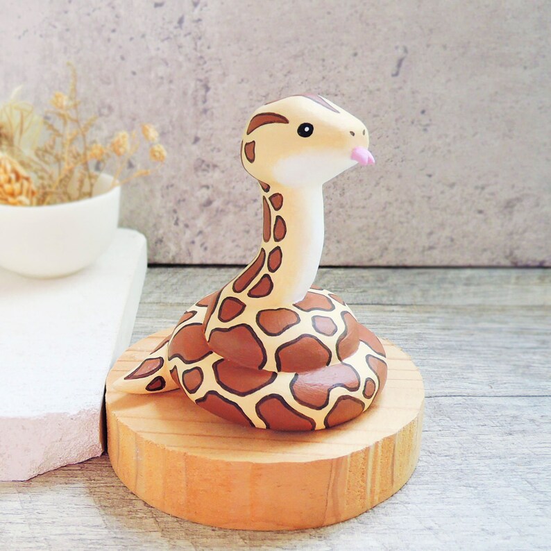 Python, Snake Handmade Carved Figurine, Sculpture, Wood Carving, Home ...