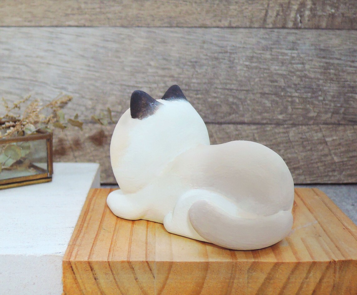 Ragdoll Cat Figurine , Wood Sculpture, Wood Carving, Decoration, Gift ...