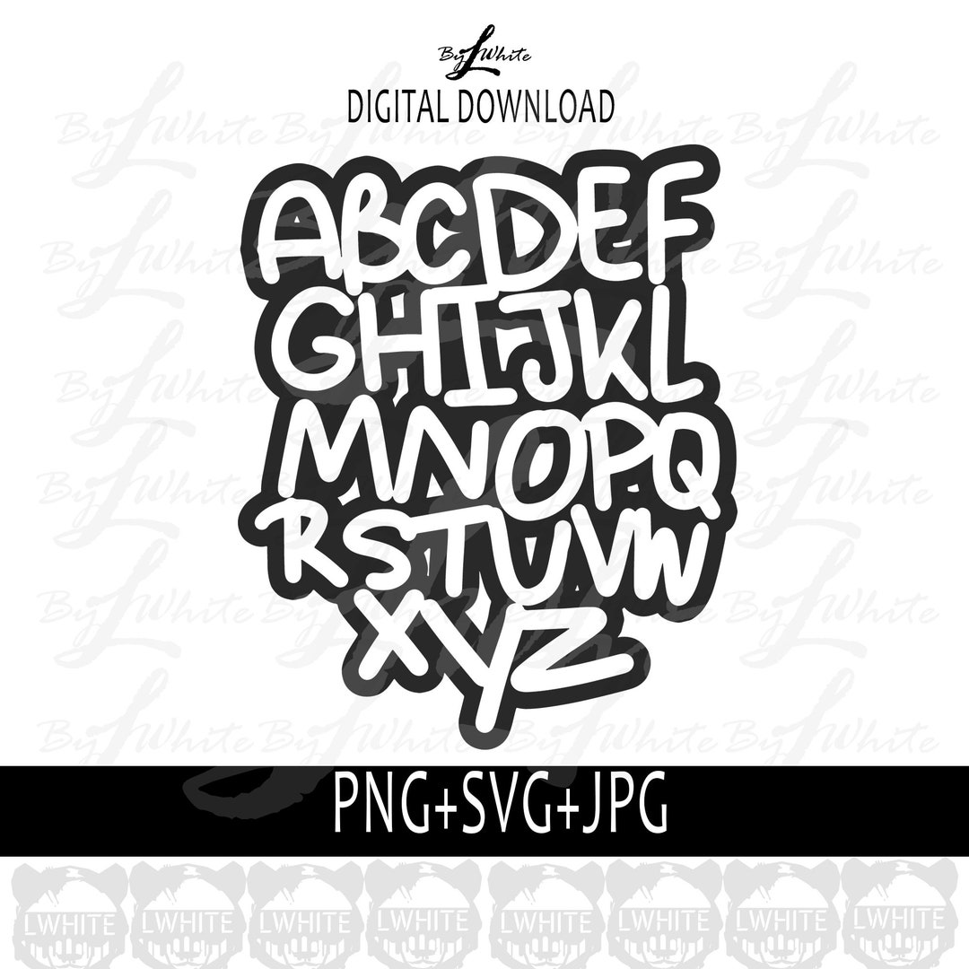 ABC SVG Alphabet Outline Clipart Back to School Design - Etsy.de