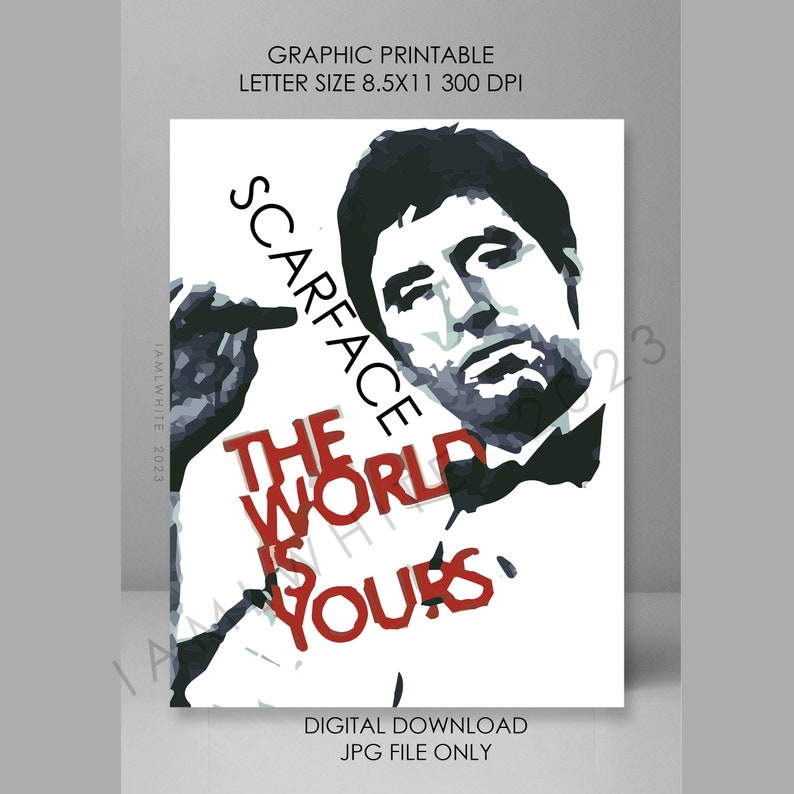 Graphic Printable Scarface Print Letter Size Print - Etsy