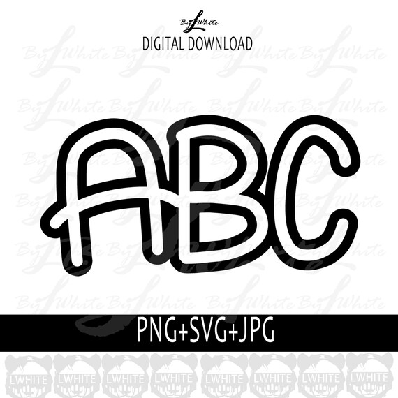 ABC SVG Alphabet Outline Clipart Back to School Design - Etsy