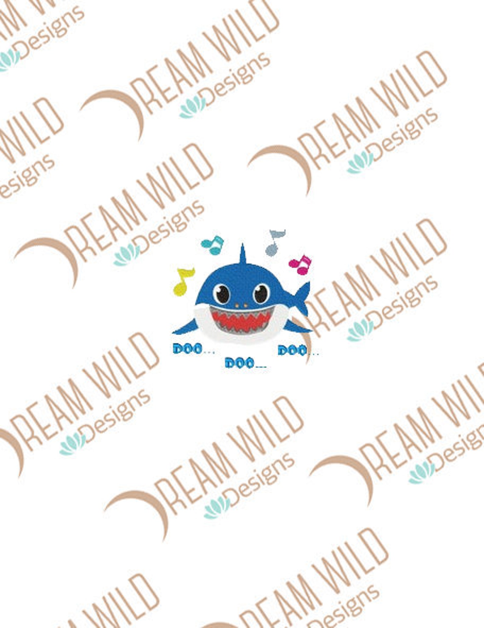 Baby Shark Embroidery Design Machine Embroidery Pattern Baby Embroidery ...