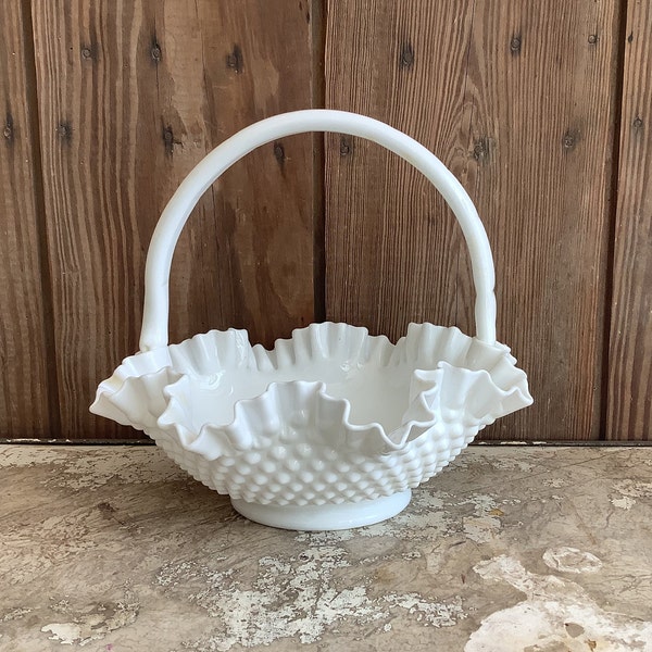 Hobnail Milk Glass Baskets - Etsy