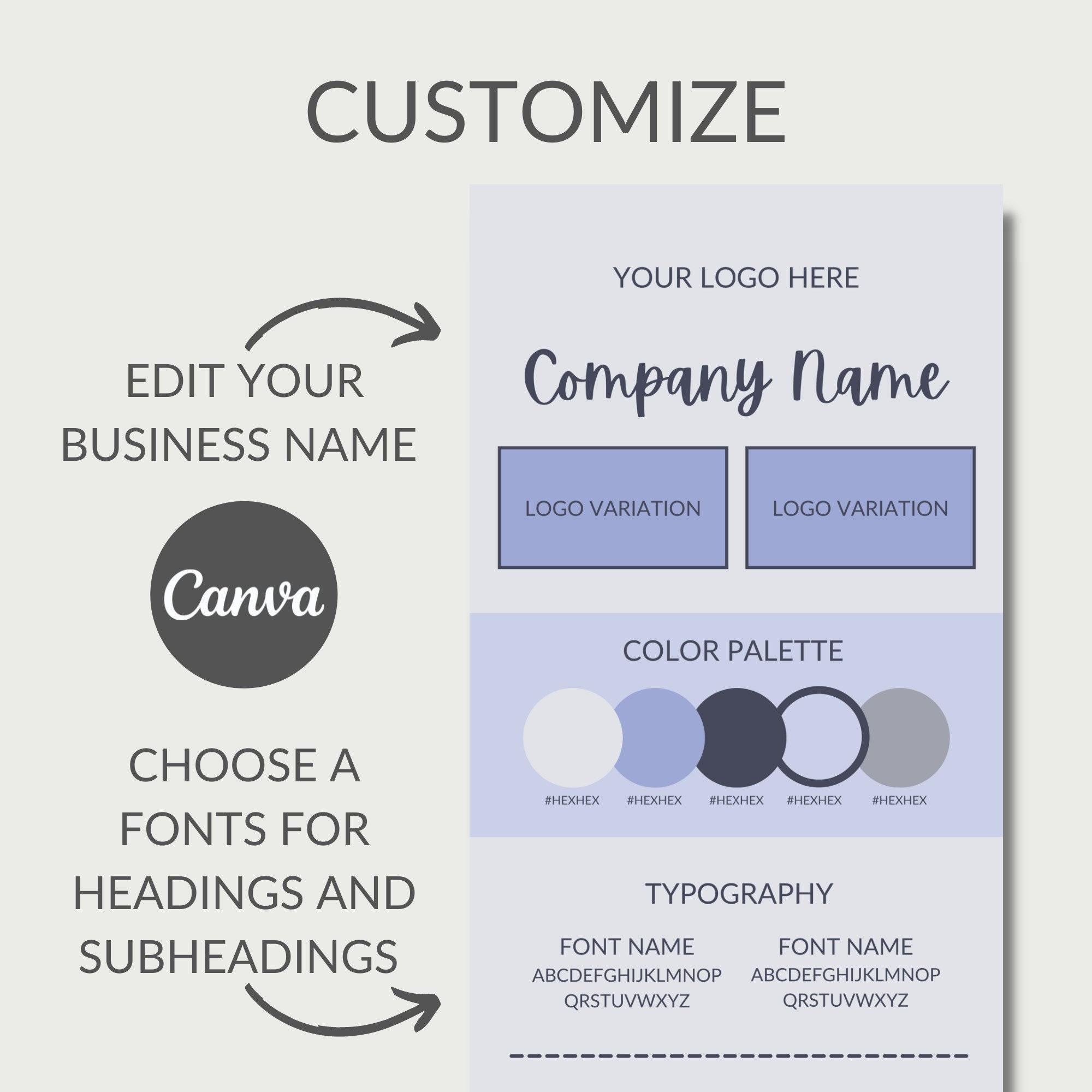 Branding Package Brand Board Template Digital Download - Etsy