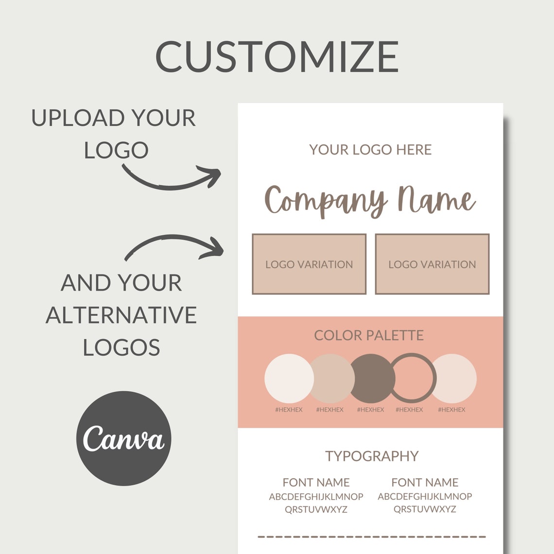 Branding Package Brand Board Template Digital Download - Etsy