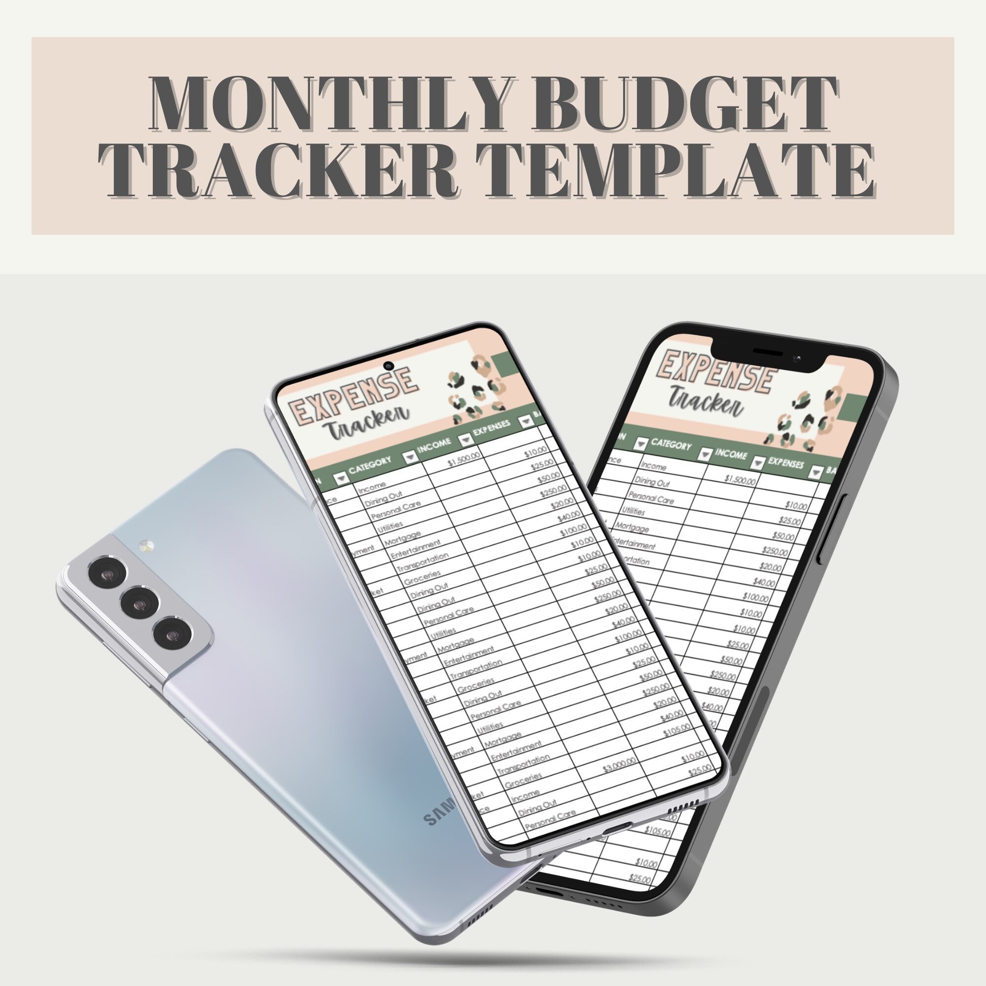 Excel Budget Expense Tracker Excel Spreadsheet Excel Etsy