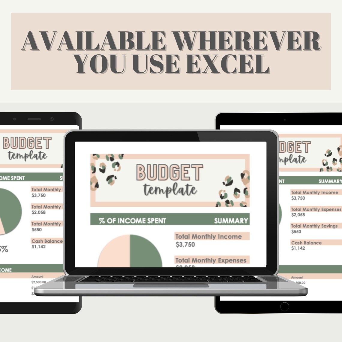 Excel Budget Summary Template Debt Tracker Expenses Tracker Finance ...