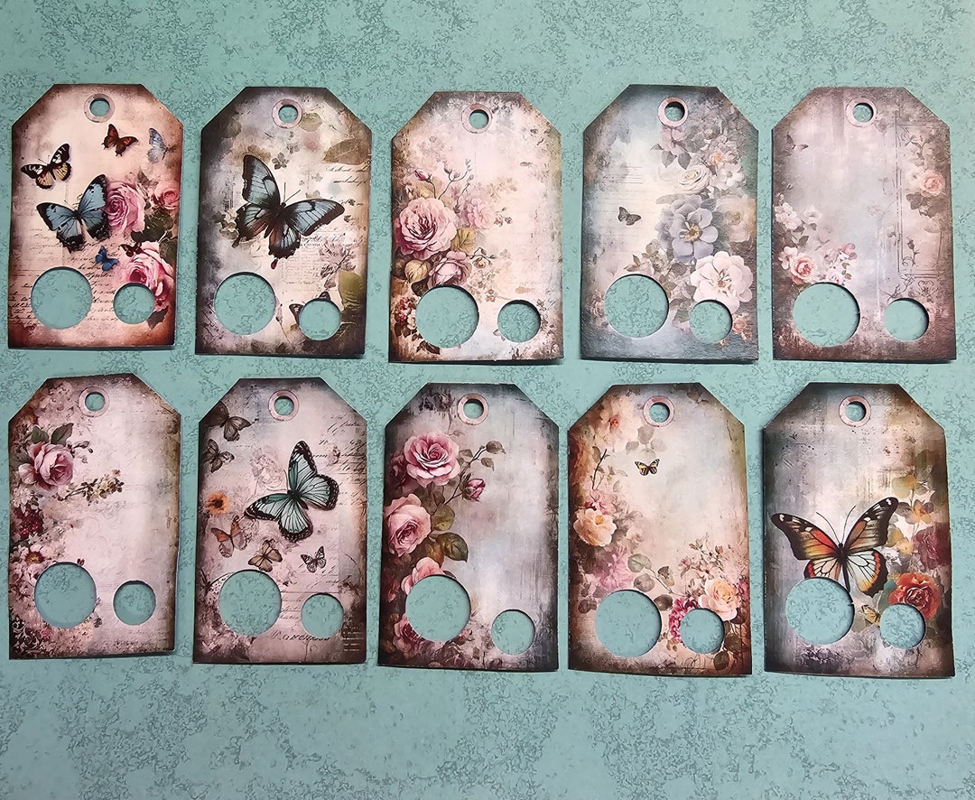 Set of 20 Floss Drops, Aqua Butterflies and Flowers - Etsy