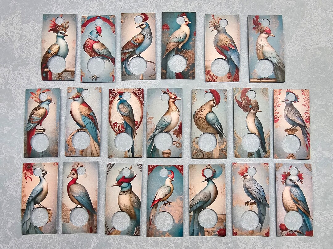 Floss Drops Set of 20 Fancy Birds in Blue Minis, Thread Cards, Floss ...