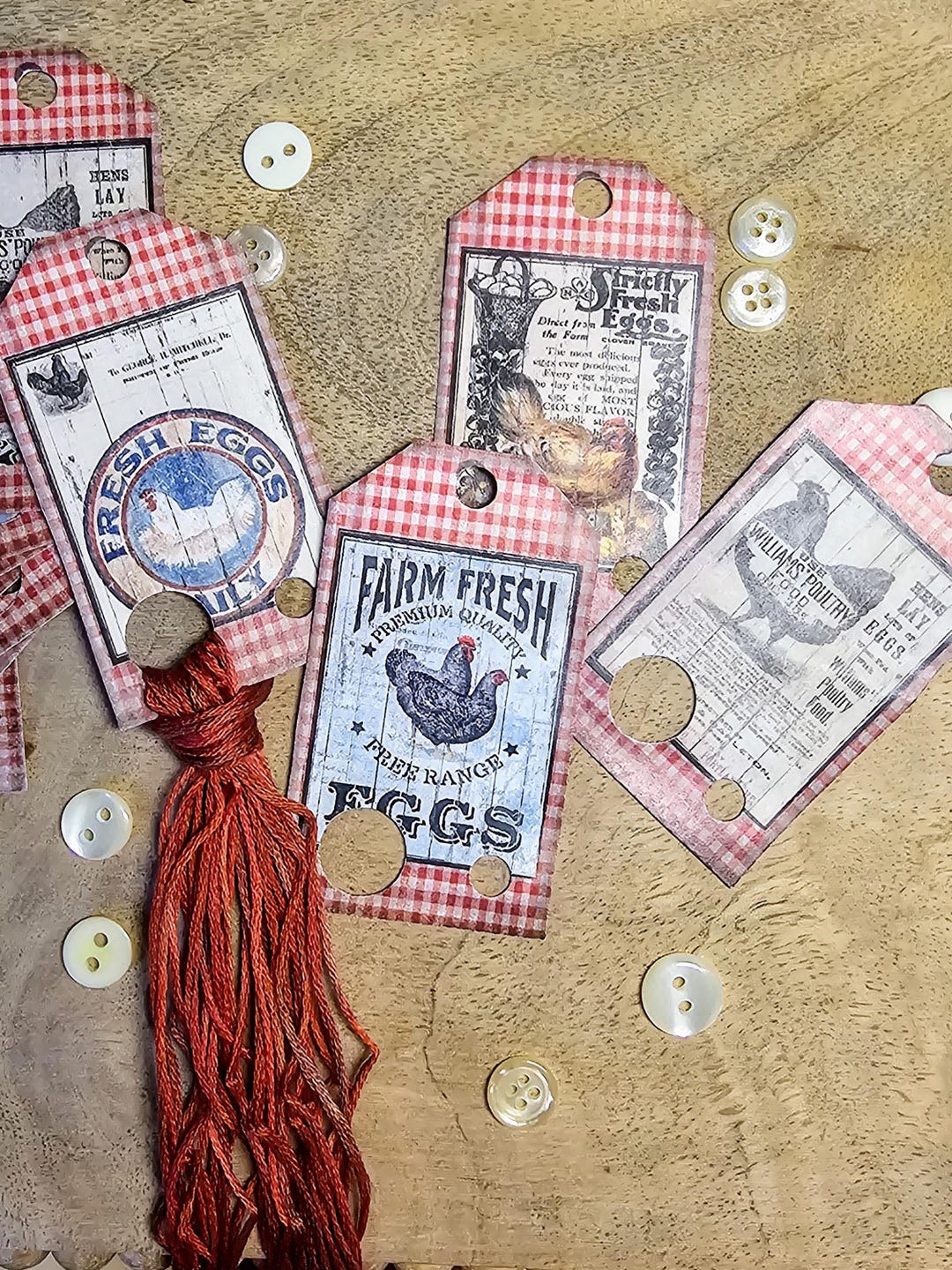 Floss Drops Set of 20 Chickens, Thread Cards, Floss Tags - Etsy