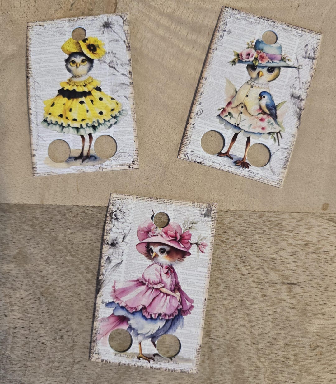 Floss Drops Set of 20 Dressy Birds, Thread Cards, Floss Tags - Etsy