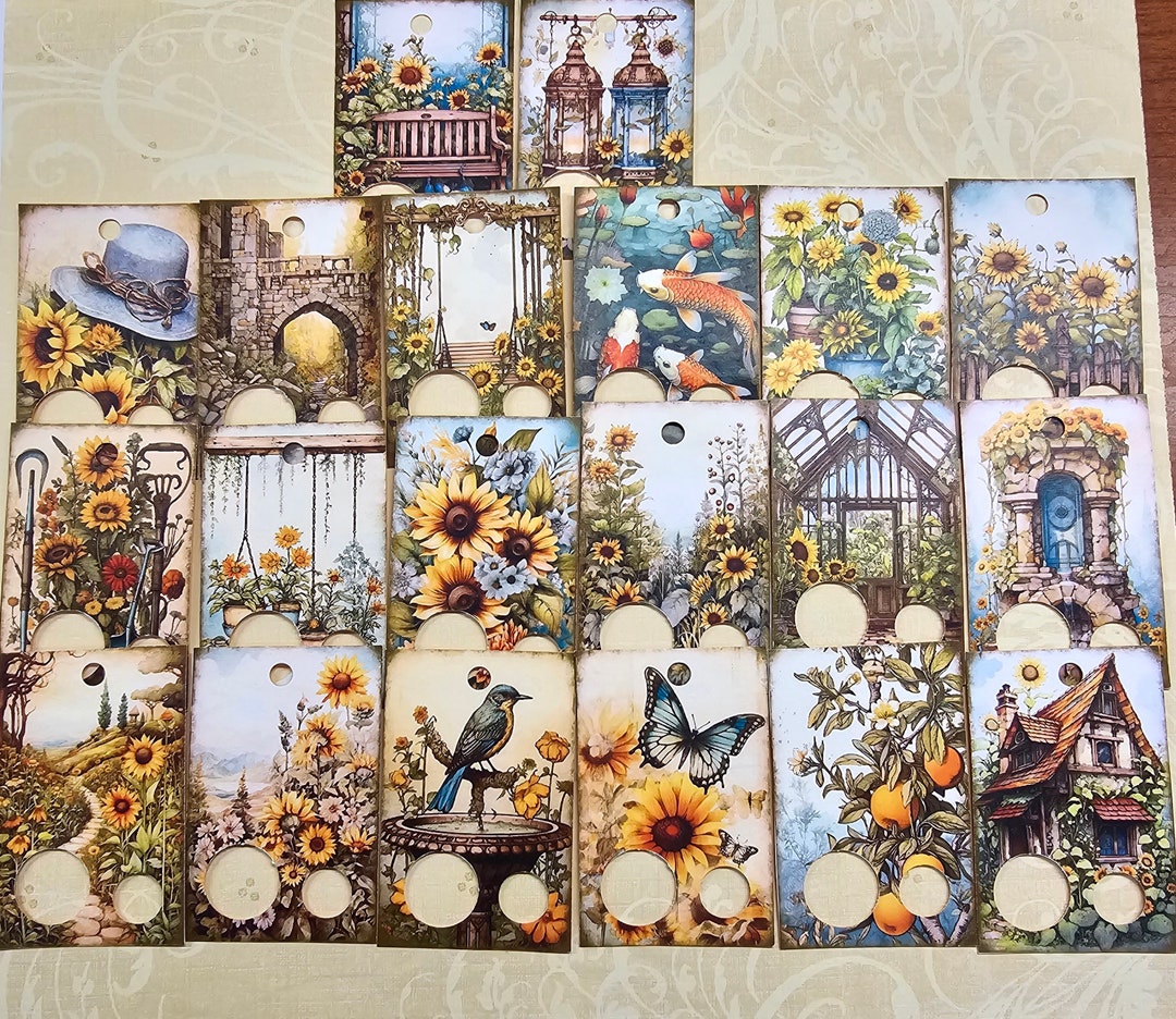 Floss Drops Set of 20, Sunflowers, Thread Cards, Floss Tags - Etsy