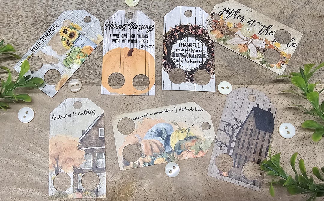 Floss Drops Set of 20 Fall in Love, Thread Cards, Floss Tags, Autumn - Etsy