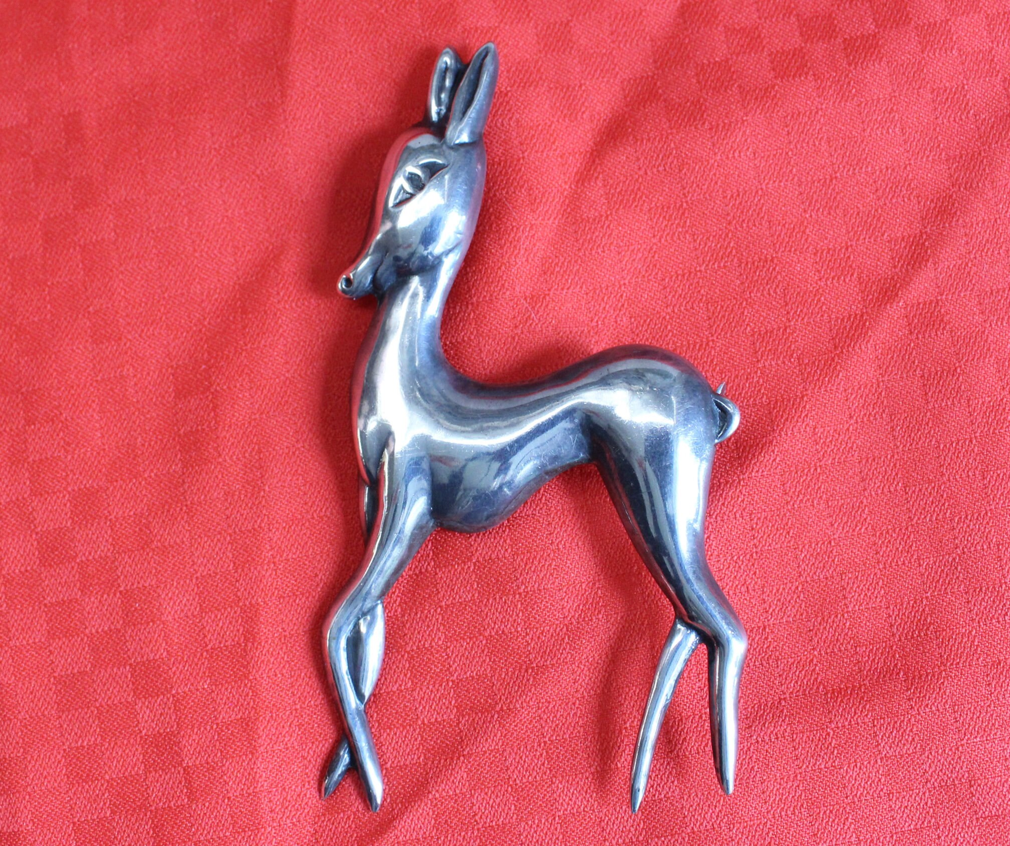 Very Large MEXICAN Silver DEER Pin 1940s Stamped Handmade - Etsy