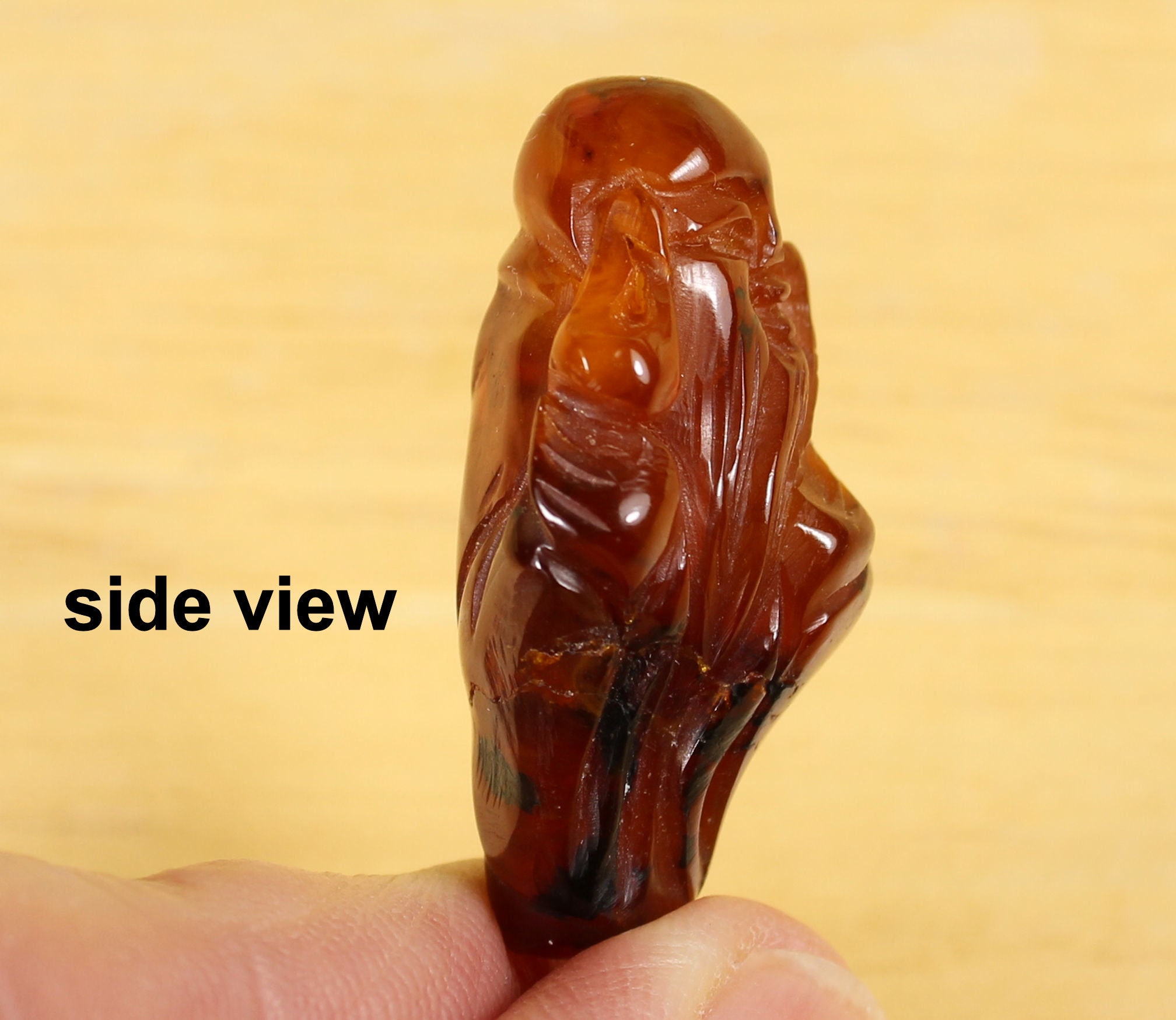 CHINESE AMBER Figure Bead Hand Carved Vintage 1 Inch Plus - Etsy UK