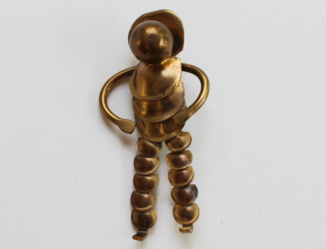 Funky Spaceman Pin, 1930s - 40s, Oxidized Brass, Harlem-adler, NYC ...