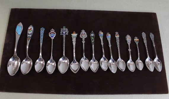 15 STERLING Canadian souvenir spoons COLLECTION all | Etsy