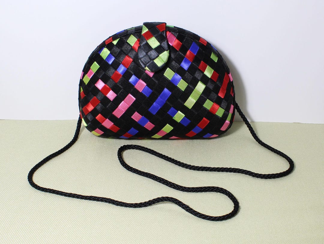 Sweet VINTAGE 1990s Neon RIBBON Purse, Bright Colors, Handsome Design ...