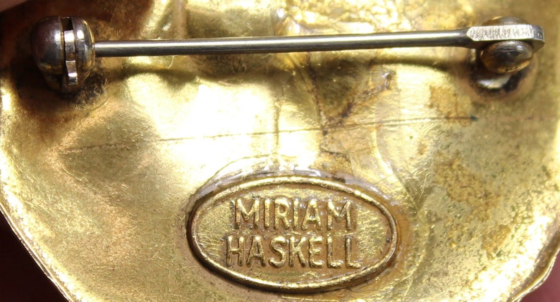 Signed Miriam HASKELL Pin, Unusual Design, Sea Shell Theme, Gold Tone ...