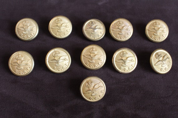 10 1 RCAF Large Gilt Buttons 1 Inch WWII Excellent | Etsy