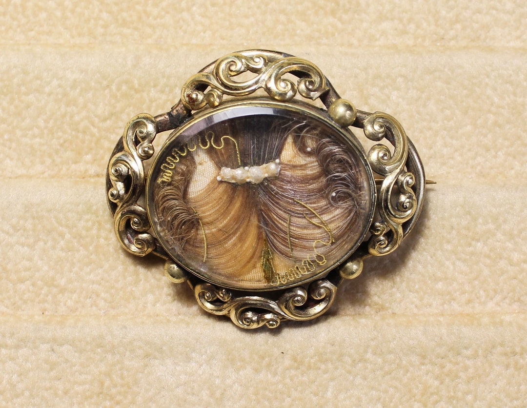 Gorgeous Victorian Hair Brooch, Memorial Pin, “prince of Wales” Hair ...