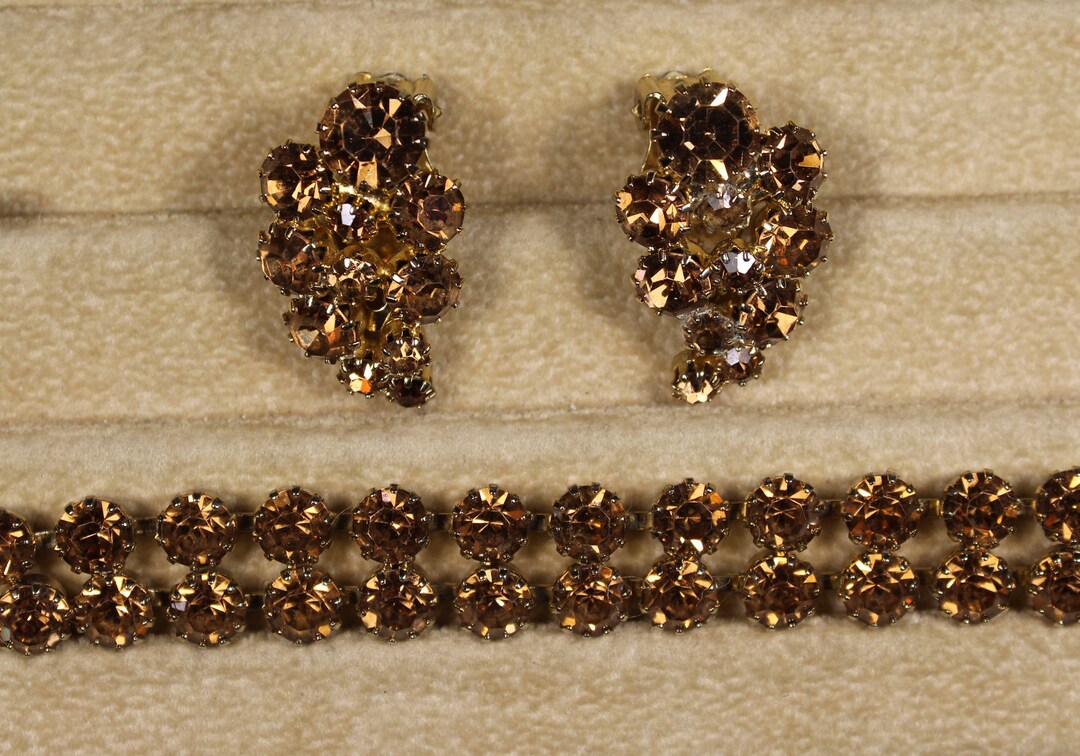 WEISS Set, “root Beer” Stones, 1950s, Signed, Excellent Condition - Etsy