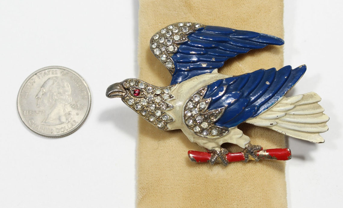 World War II Patriotic American Eagle Pin 1940s Large Size | Etsy