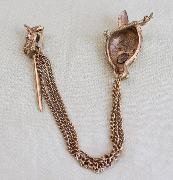 HATTIE CARNEGIE donkey chatelaine pins, vintage 1940s… - Gem