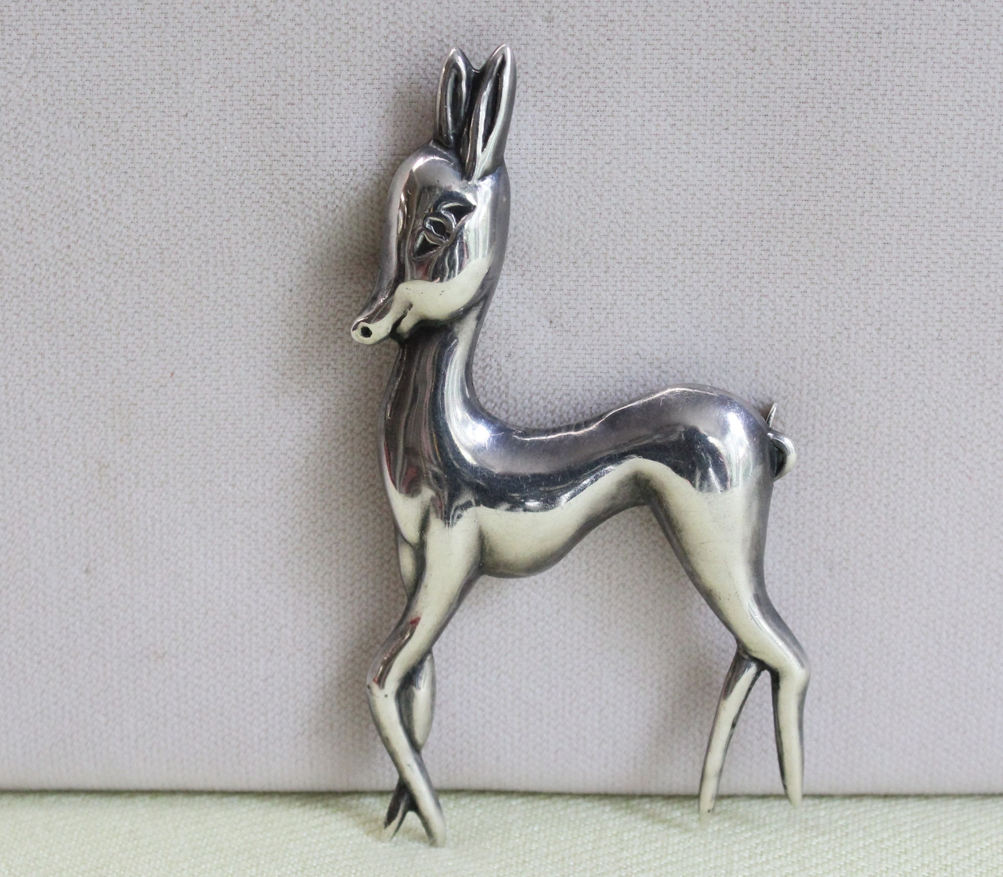 Very Large MEXICAN Silver DEER Pin 1940s Stamped Handmade - Etsy