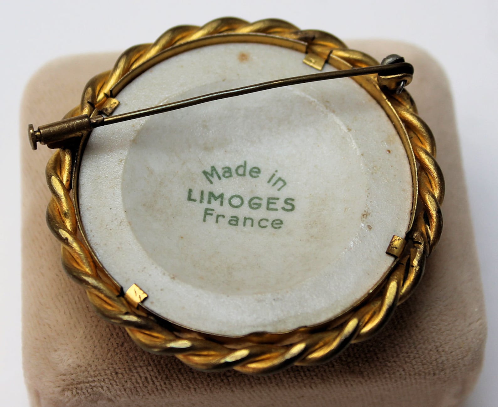 French LIMOGES BROOCH, Floral, Porcelain, Lovely, Vintage, 1940s, 2 ...