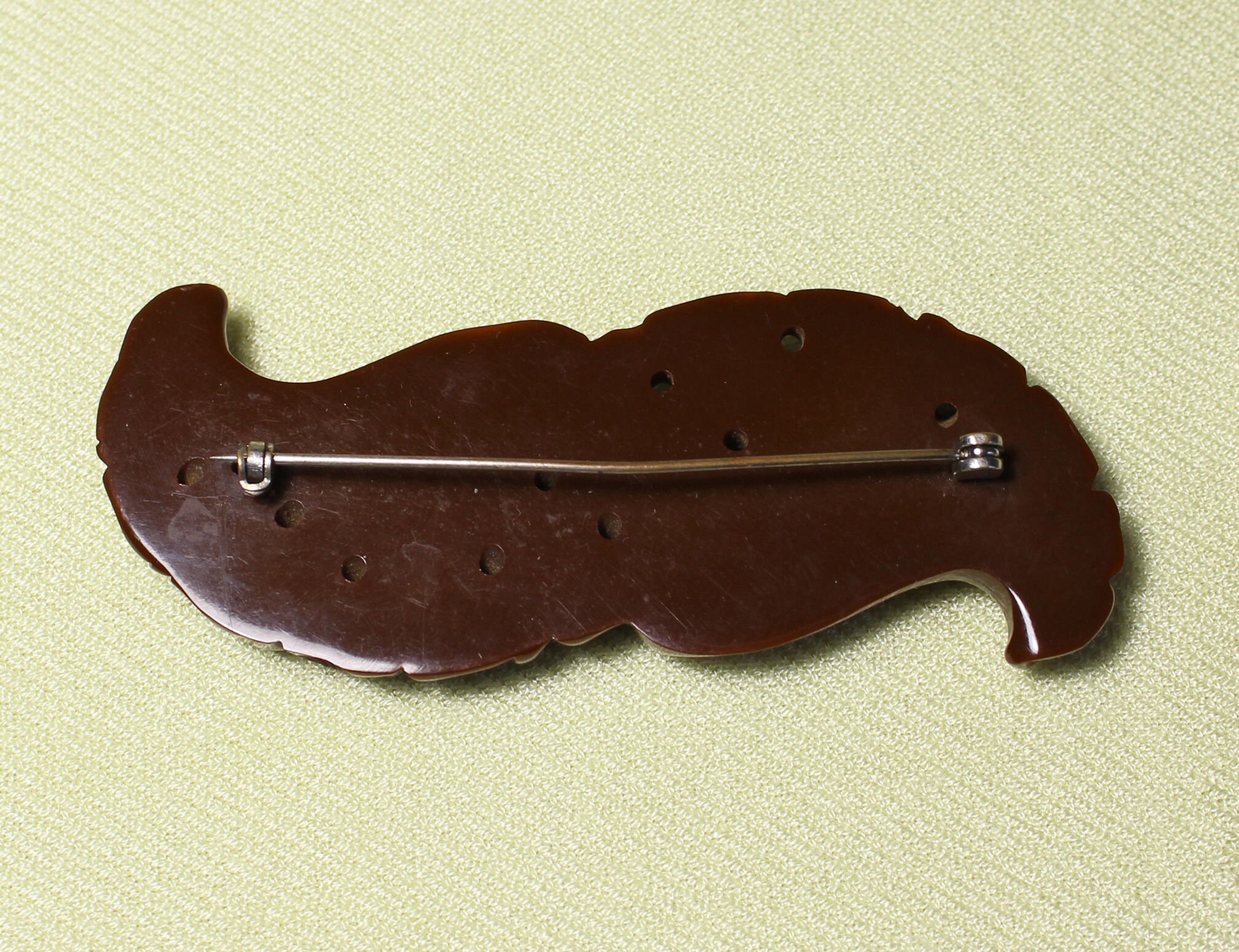 Extra Large Carved BAKELITE Pin, Handsome, Sinuous Design, Lovely ...