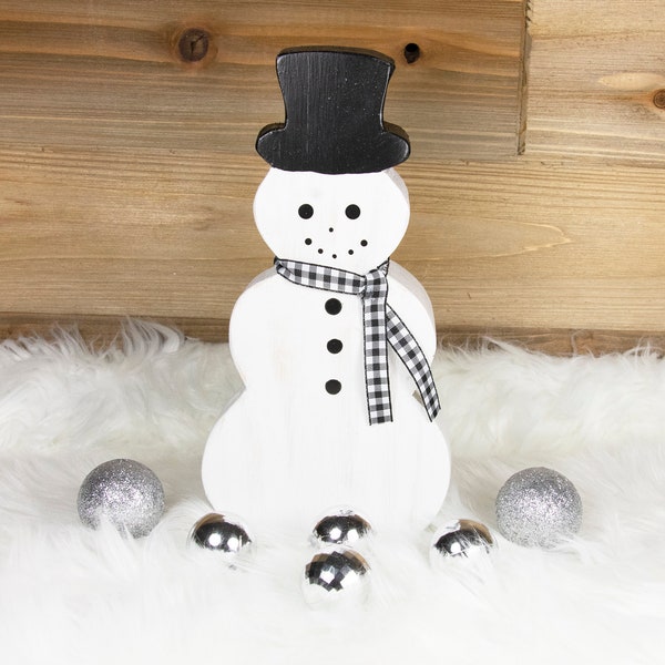 Wooden Snowman - Etsy
