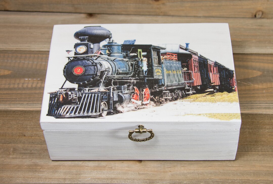 Old Train Photo Transferred Onto Farmhouse Style Keepsake Box Made With ...