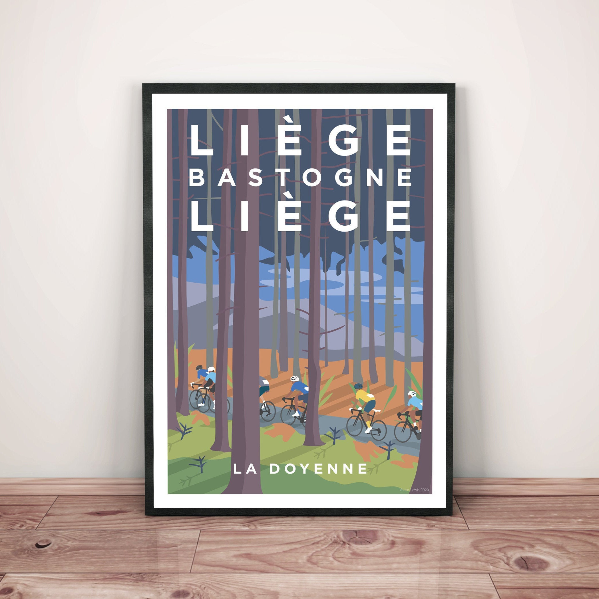 Liege Bastogne Liege Cycling Race Art Print: Belgian Monument Giclée ...