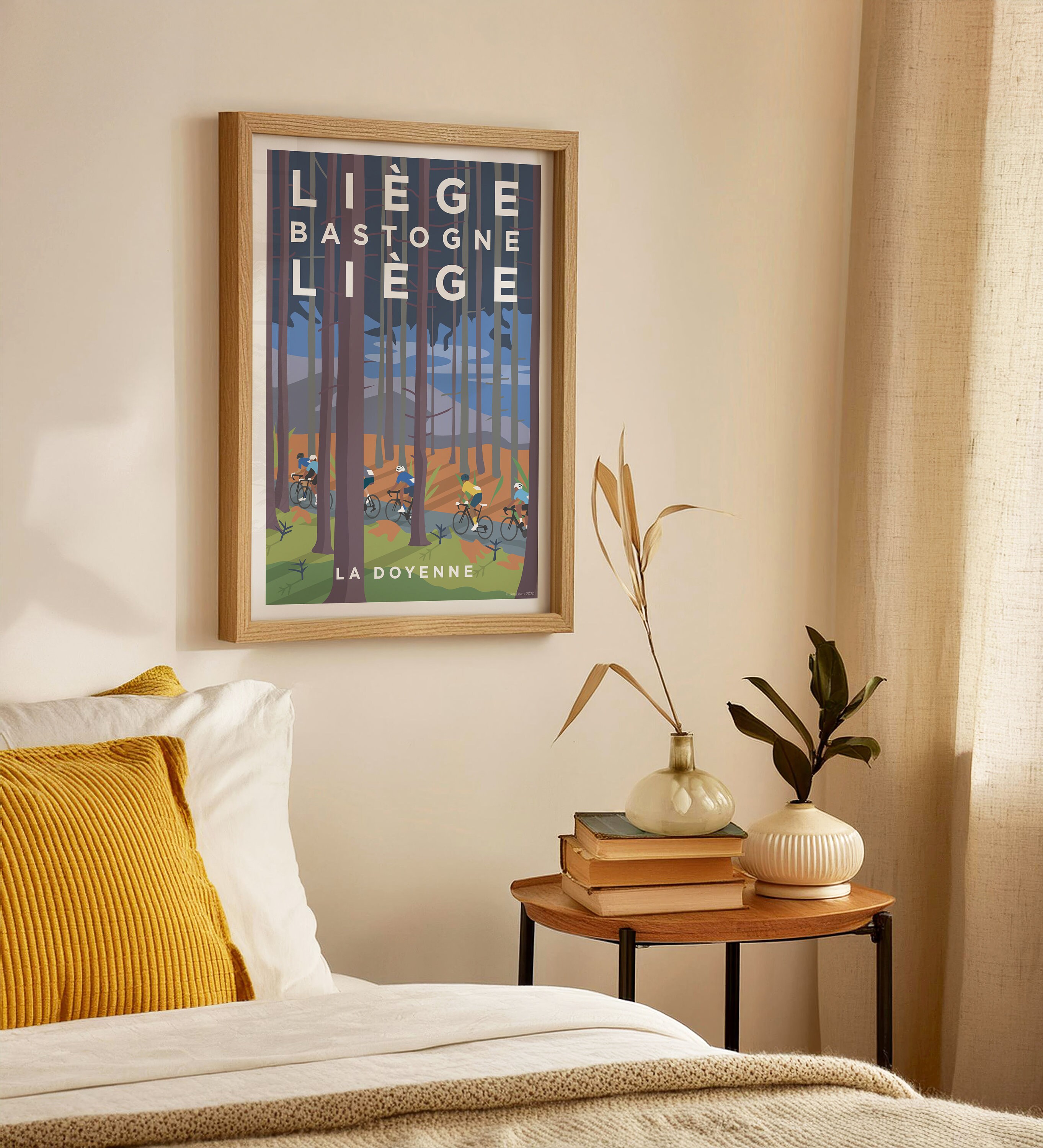 Liege Bastogne Liege Cycling Race Art Print: Belgian Monument Giclée ...