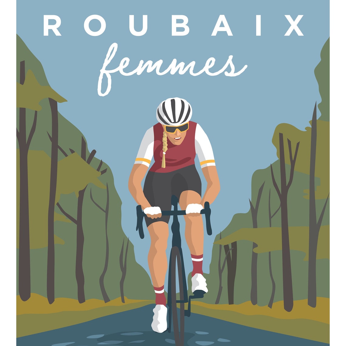 Paris Roubaix Femmes Art Print: Women's Cycling Race Poster - Etsy