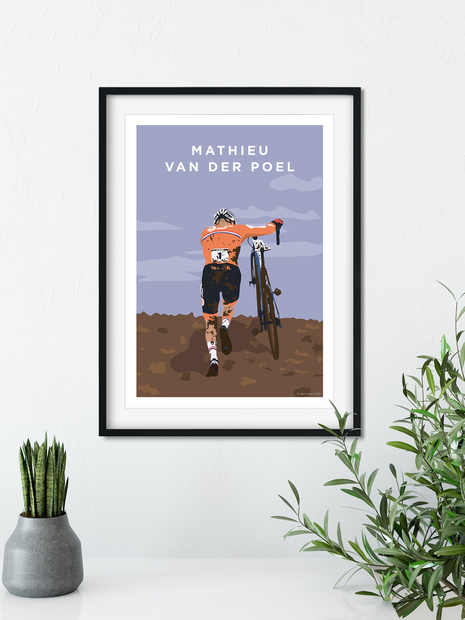 Mathieu Van Der Poel Cycling Cyclocross Print MVDP Cyclist Artwork Wall ...