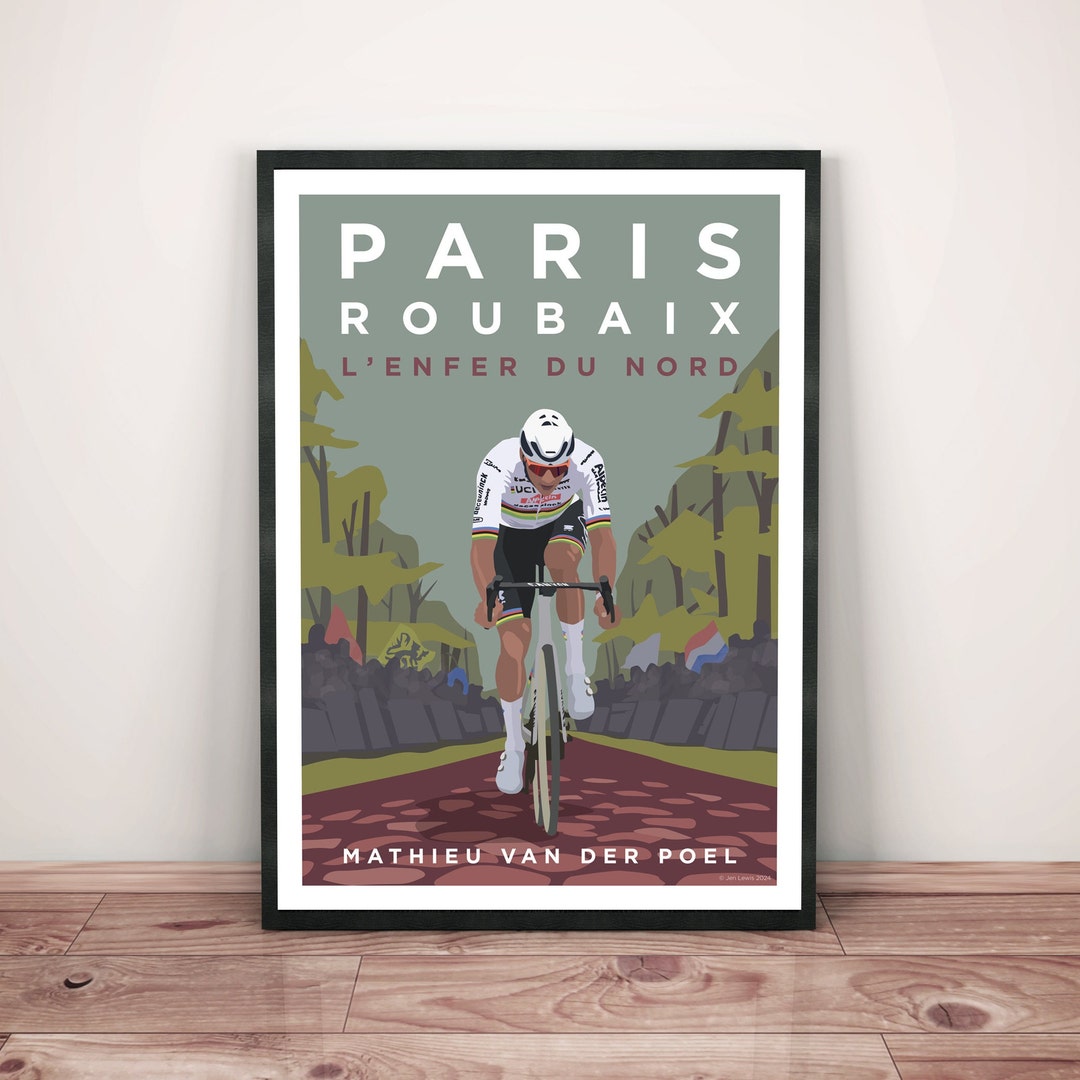 Mathieu Van Der Poel - Paris Roubaix Cycling Art Print - Etsy UK