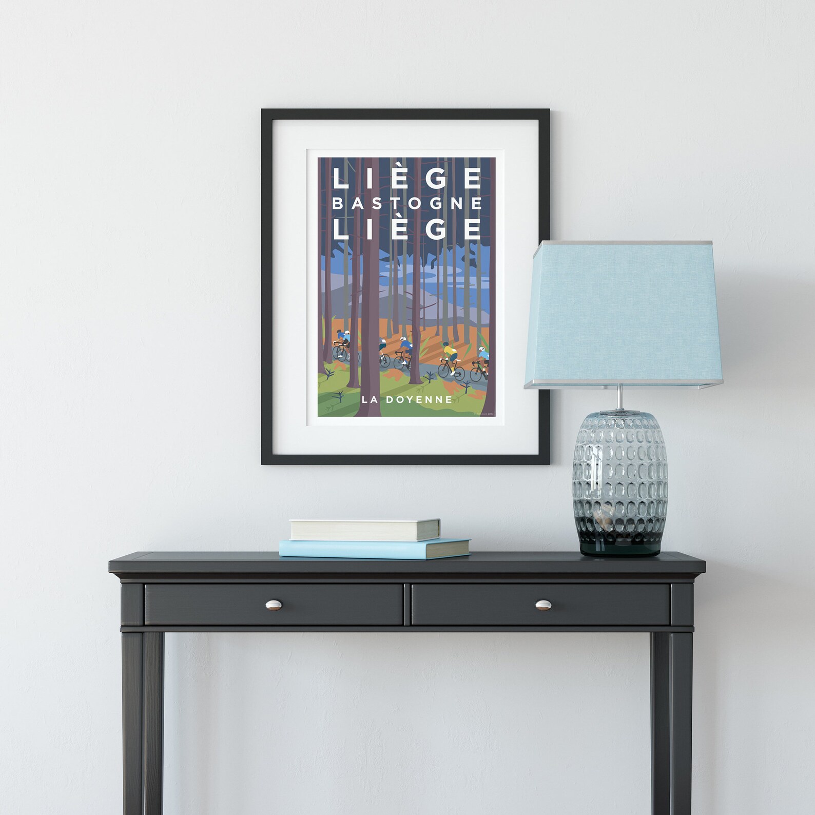 Liege Bastogne Liege Cycling Race Art Print: Belgian Monument Giclée ...