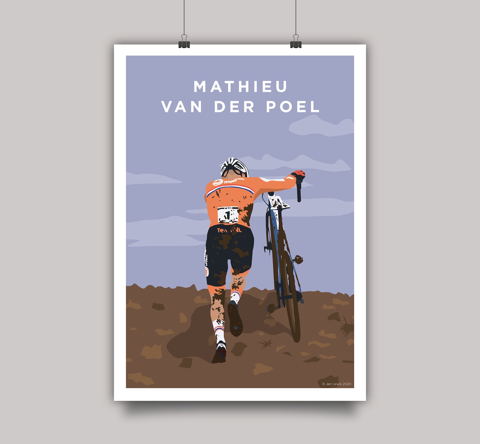 Mathieu Van Der Poel Cycling Cyclocross Print MVDP Cyclist Artwork Wall ...