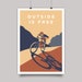 Outside is Free Women's Road Cycling Print Road Bike Illustration Art ...