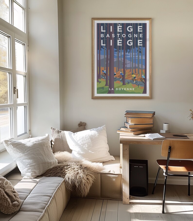 Liege Bastogne Liege Cycling Race Art Print: Belgian Monument Giclée ...