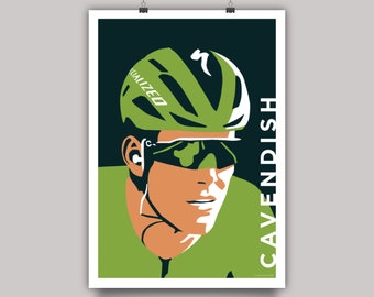 Cycling Art, Luckiest Guy in the World, Mark Cavendish, A4 Print. - Etsy