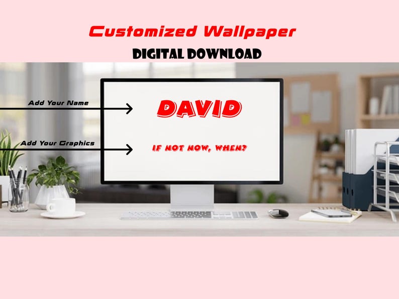 Custom Desktop Wallpaper, Laptop Background, Mac, MacBook Custom Name ...