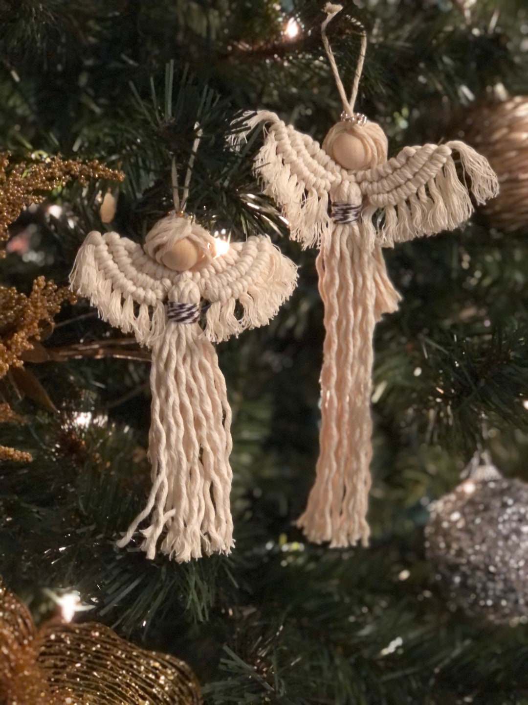 Macrame Angel Ornaments | Macrame Angel Wall Hanging - Etsy